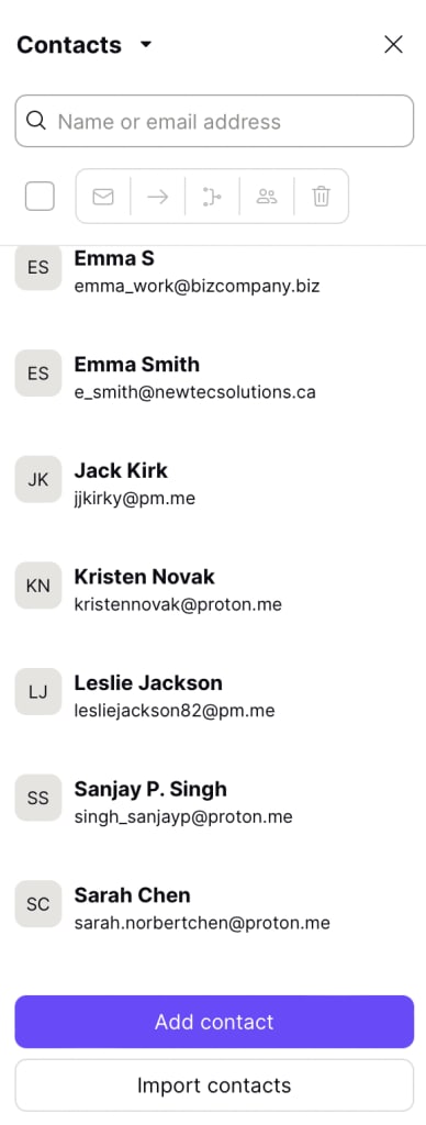 Adding and importing contacts in Proton Contacts | Proton