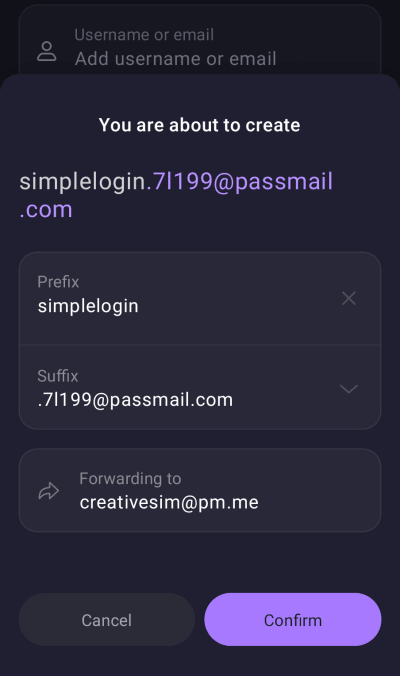 How to use an email alias in Proton Pass for Android (Proton Pass) | Proton