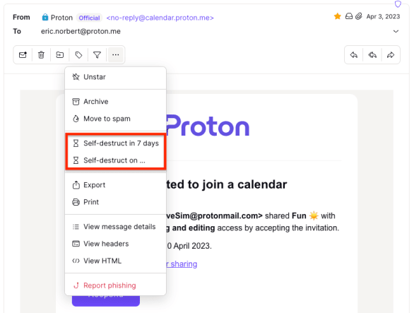 Proton Mail message expiration (Proton Mail) | Proton