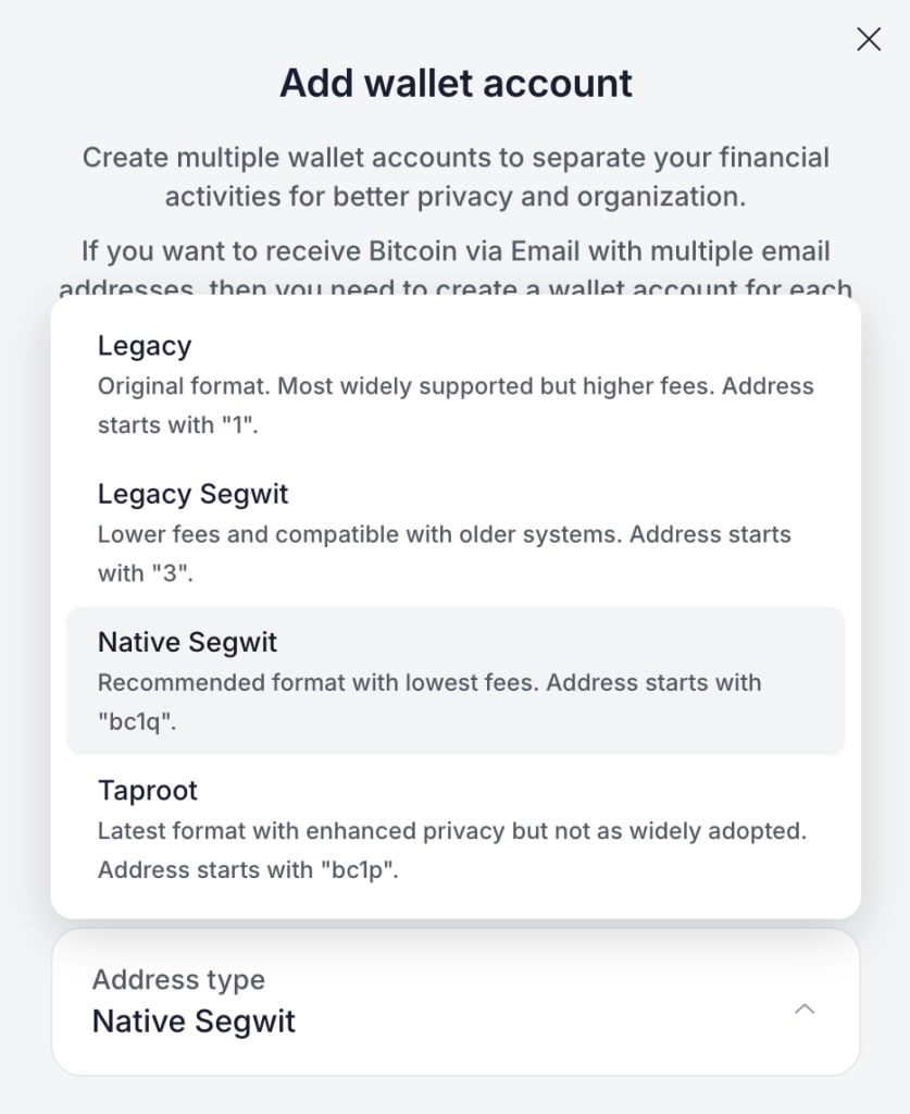 How to create and delete Bitcoin accounts | Proton