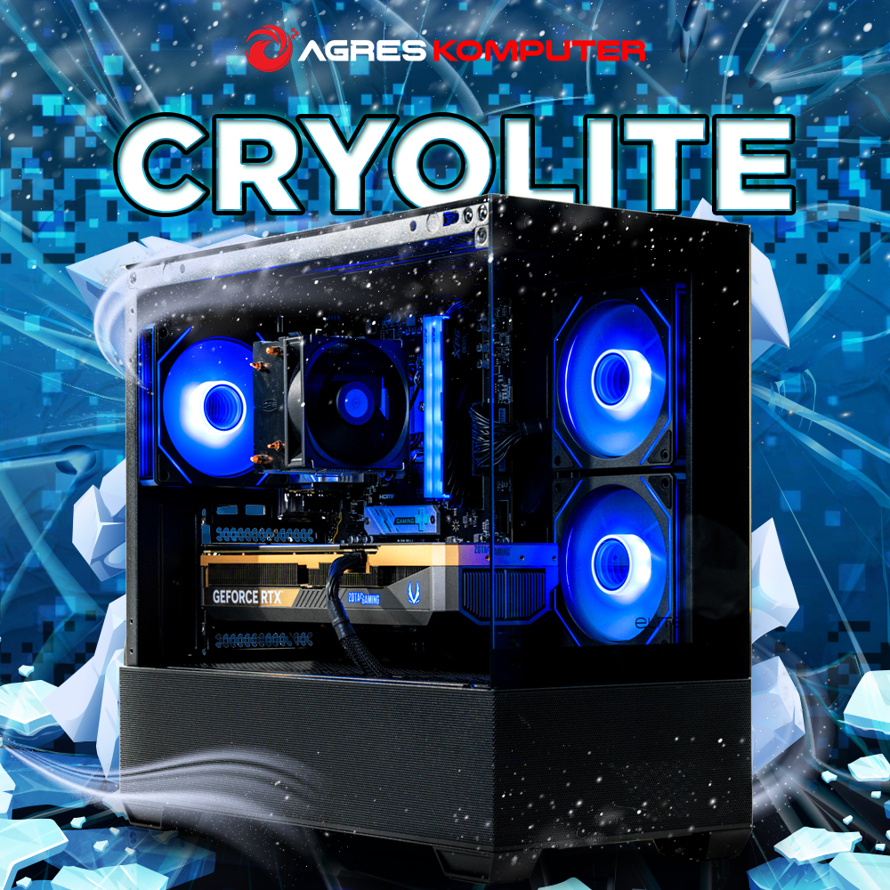 AGRES CRYOLITE PC I5 12400F RTX 3050 6G/ 16GB 1TB WIFI + BT RAKITAN PC ...