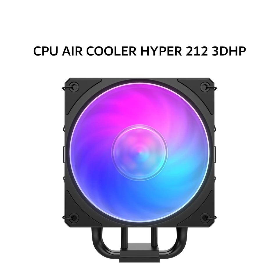 COOLER MASTER CPU AIR COOLER HYPER 212 3DHP BLACK ARGB (1X 120MM ARGB ...