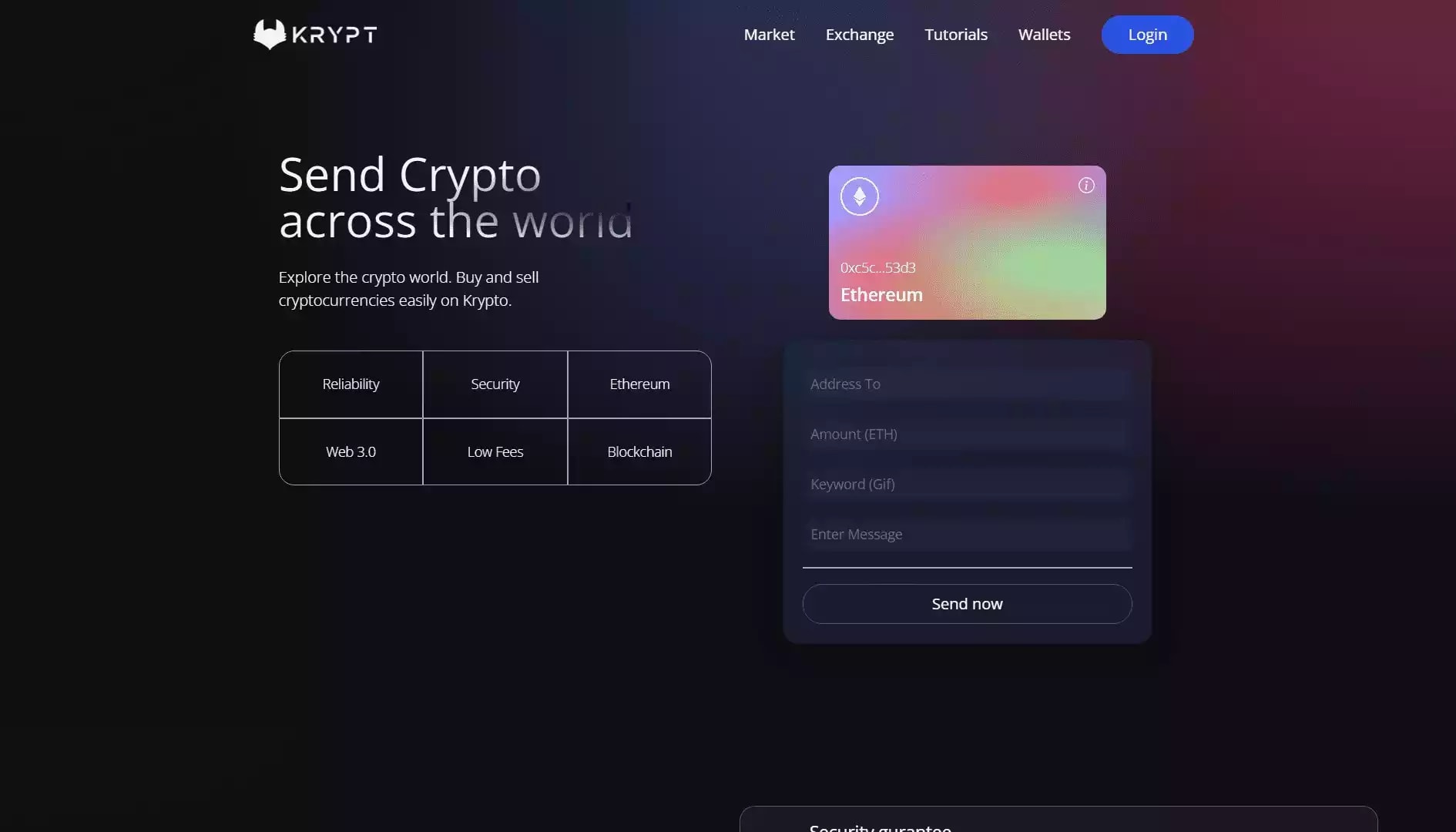 Krypt - Web 3.0 Blockchain Application using React JS