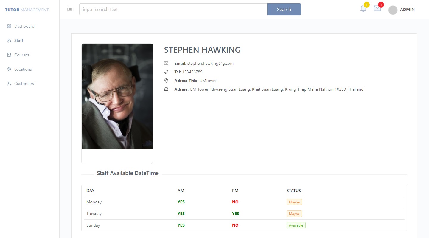 GitHub - faisol-chehumar/Tutor-Management-Codecamp: Class, Staff and ...
