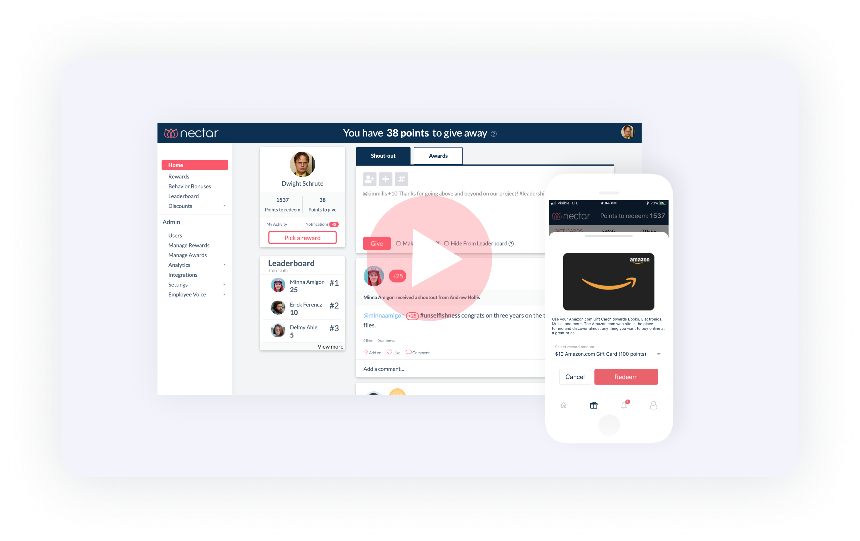 Peer recognition, rewards & employee engagement software in one place