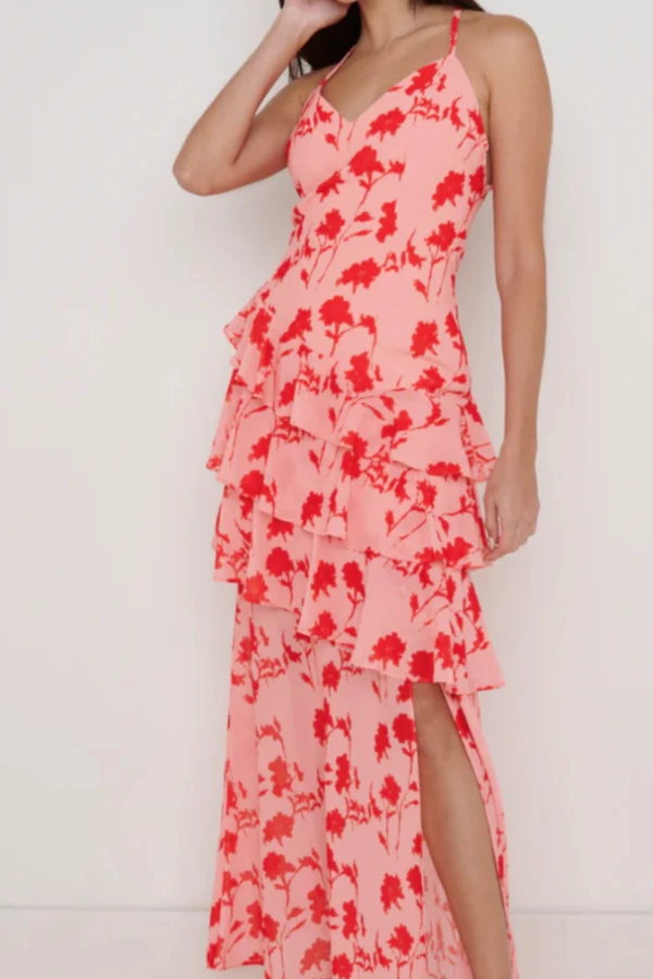 Rent Ruffle Split Maxi - Pretty Lavish | HURR