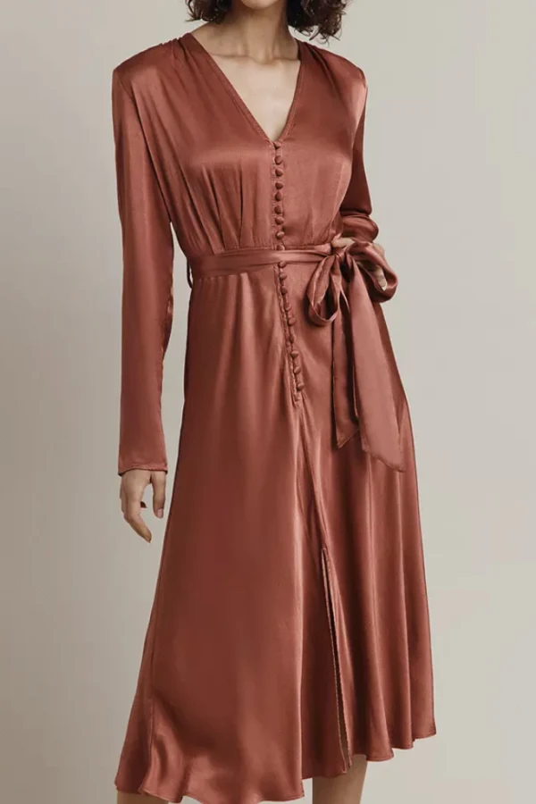 Rent Ghost Meryl Satin Dress - Ghost | HURR