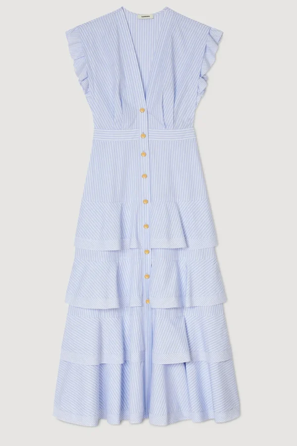 Rent Frilly Blue Dress - Sandro | HURR