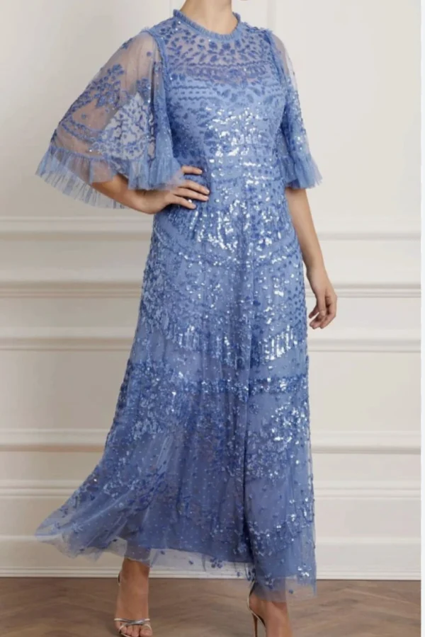 Rent Azure blue embellished midi - Needle & Thread | HURR