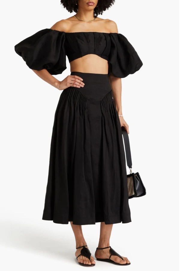 Rent Aje black eugenie crop top - Aje | HURR