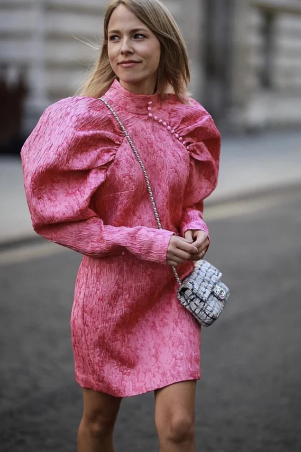 Rent Puff-Sleeve Jacquard Mini Dres - ROTATE BIRGER CHRISTENSEN | HURR