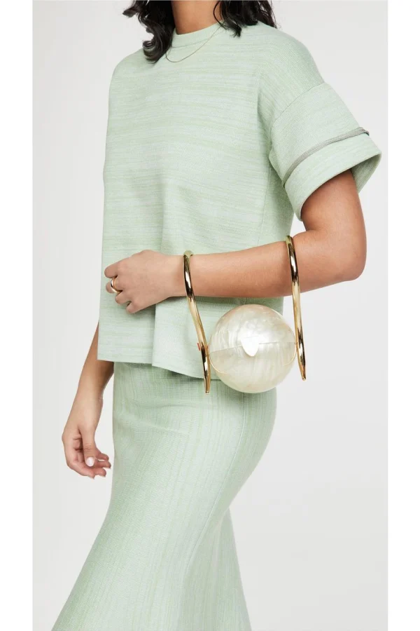 Rent Pearl and gold top handle bag - Cult Gaia | HURR