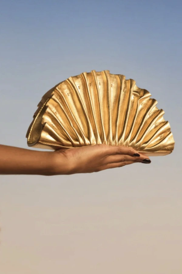 Rent Nala Gold Shell Clutch - Cult Gaia | HURR