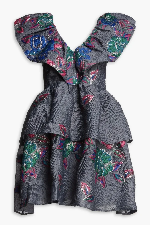 Rent Tiered floral cloqué mini - Ganni | HURR