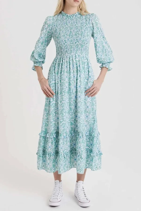 Rent ISABEL MINT TRELLIS DRESS - Pink City Prints | HURR