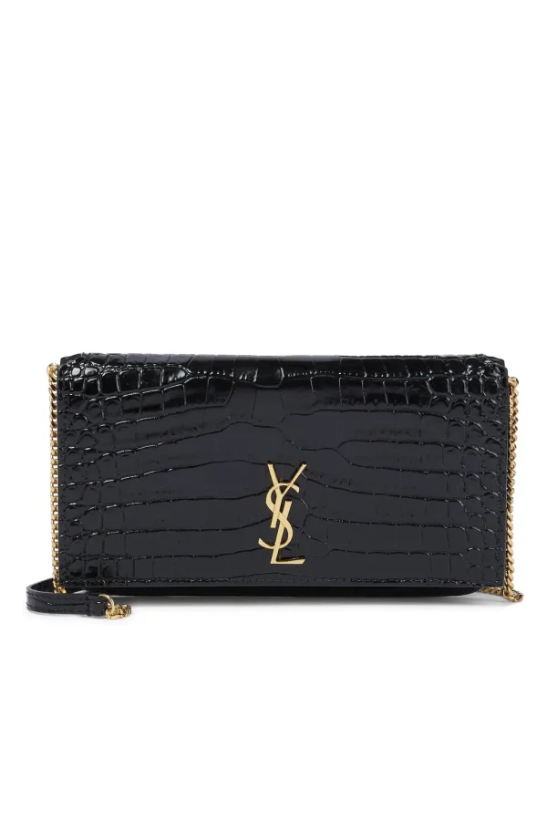 Rent Croc-effect wallet on chain - Yves Saint Laurent | HURR