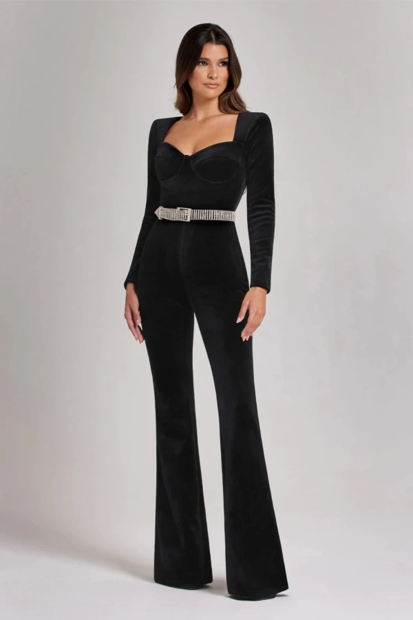 Rent NATALIA BLACK JUMPSUIT - Nadine Merabi | HURR
