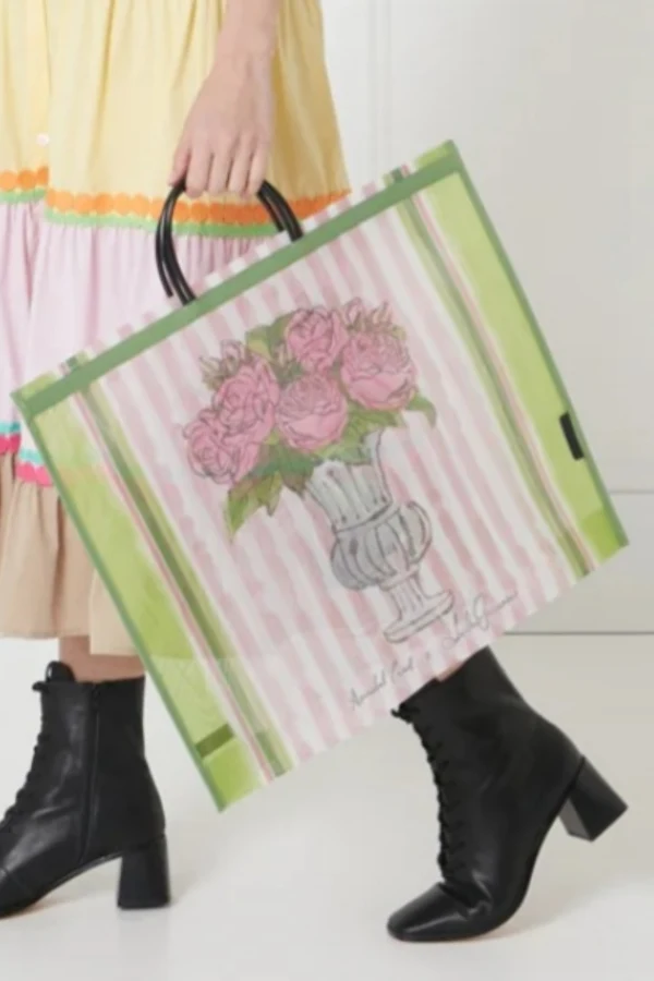 Rent Blush Pink Frieda Mesh Tote - Lulu Guinness | HURR