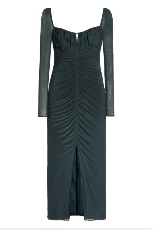 Rent ruched midi dress - Self-Portrait | HURR