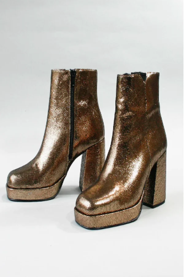 Rent Alya Gold Ankle Boots - Esska | HURR