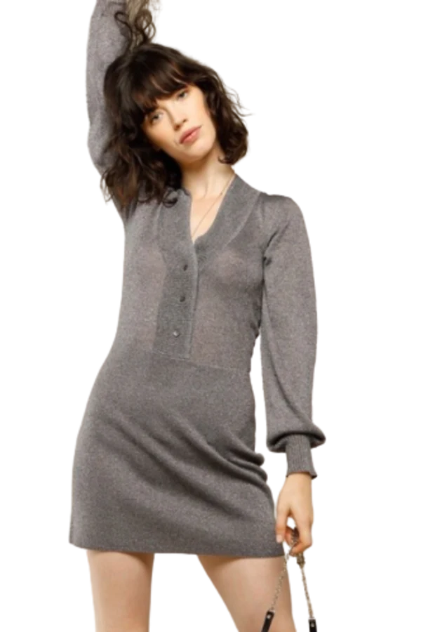 Rent Alma grey lurex dress - Rouje | HURR