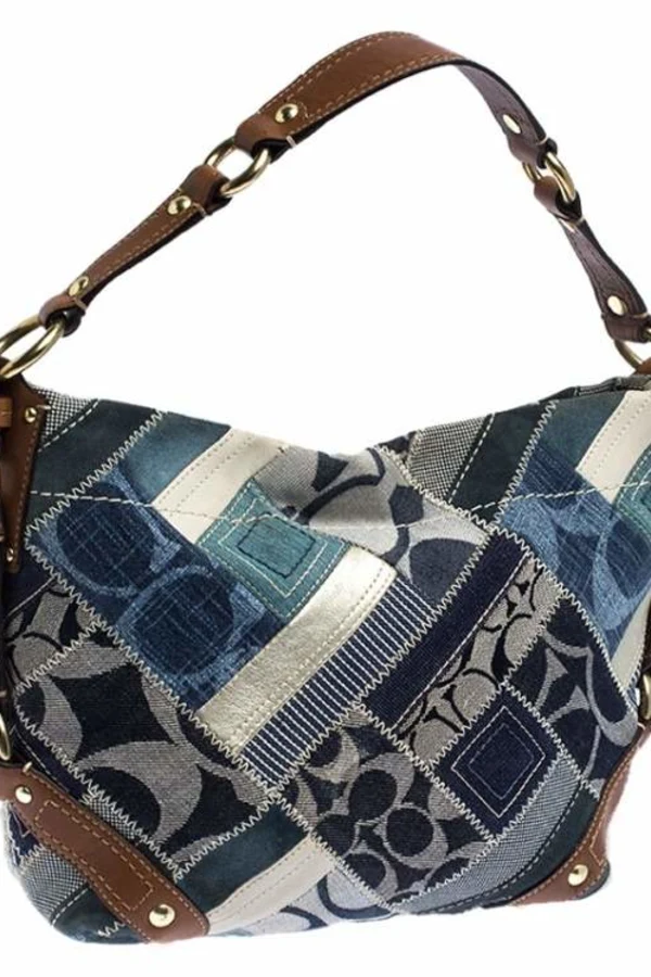 Rent Denim Patchwork Carly Hobo Bag - Coach | HURR