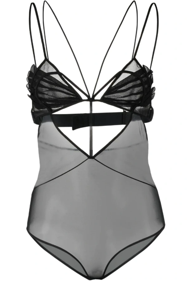 Rent sheer-panelled spaghetti-strap - NENSI DOJAKA | HURR