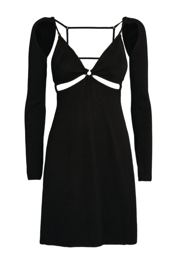 Rent Caryn Mini Black Cutout Dress - Cult Gaia | HURR