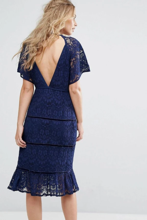 Rent Lace Panel Midi Dress - Foxiedox | HURR