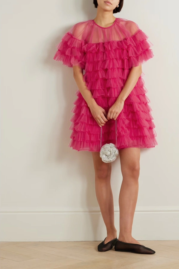 Rent MOLLY GODDARD Roberta ruffled tulle mini dress - Molly Goddard | HURR