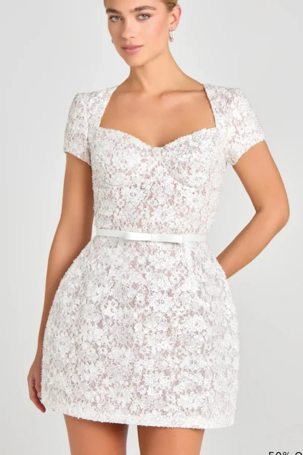 Rent Yasmin White Dress - Nadine Merabi | HURR