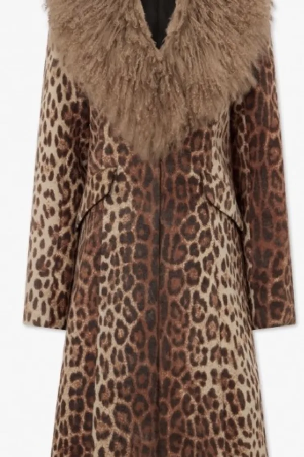 Rent Naomi Leopard Print Caramel Longline Coat - Charlotte Simone | HURR