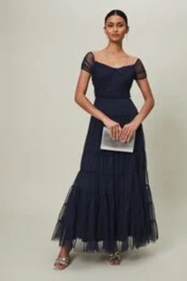 Rent Layla Tulle Tiered Maxi Dress - Phase Eight | HURR
