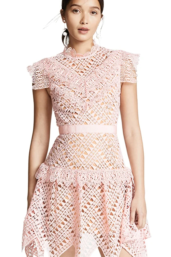 Rent Pink Lace Self Portrait dress - Self-Portrait | HURR