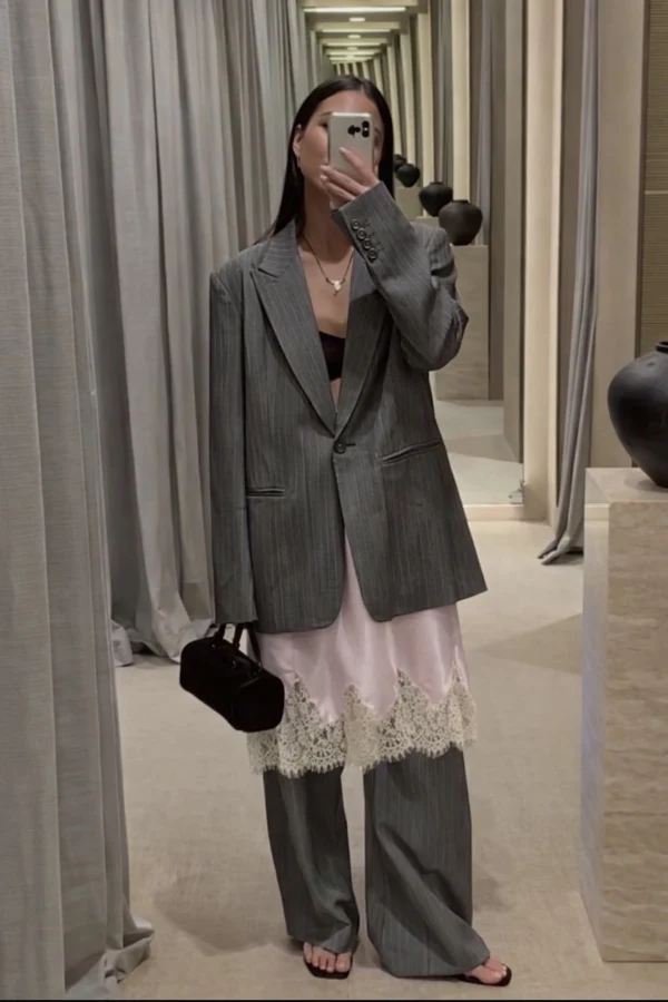 Rent Manhattan Charcoal Tweed pant suit - Dissh | HURR
