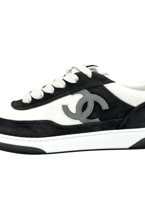 Rent Chanel Suede & Leather Trainers – Black & White - Chanel | HURR