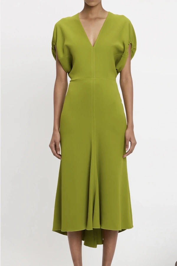 Rent Edith Midi Dress In Parakeet - Victoria Beckham | HURR
