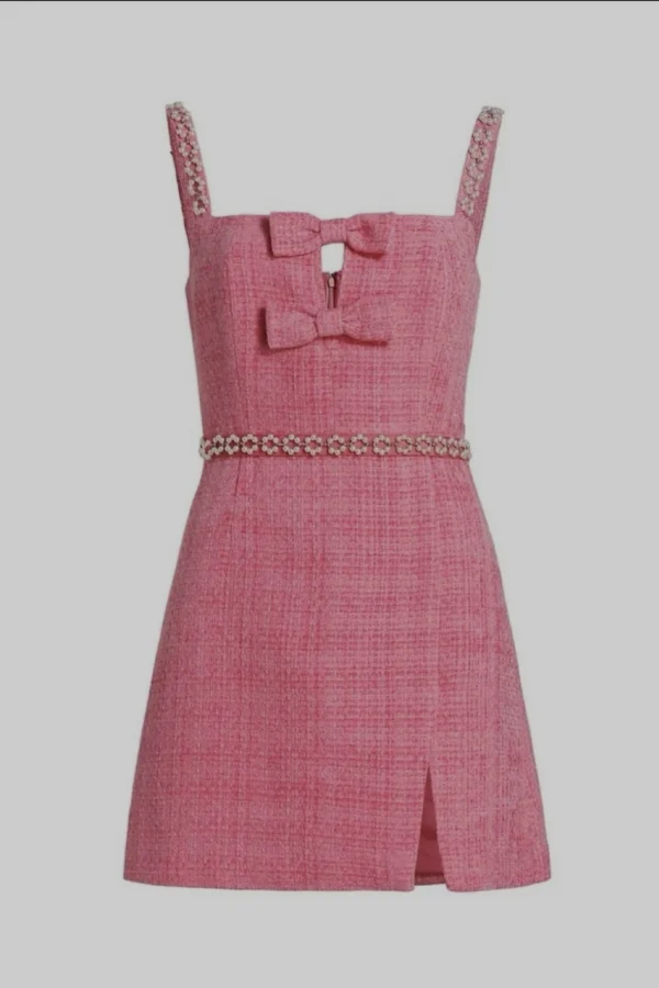 Rent Self Portrait Pink Boucle Mini Tweed - Self-Portrait | HURR