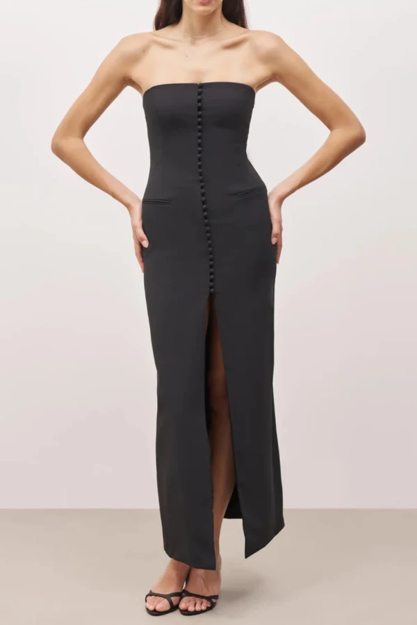 Rent Strapless button front dress - Because of Alice | HURR