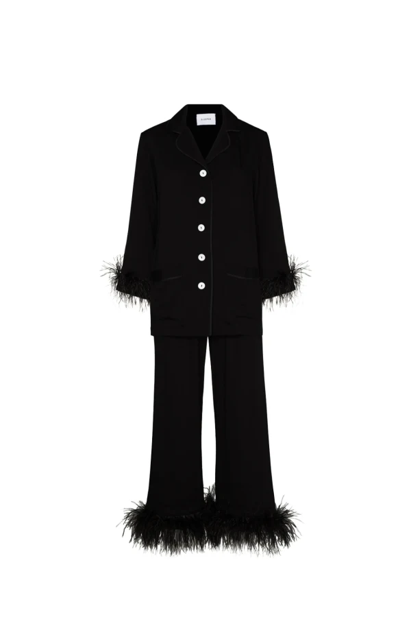 Rent Black daily sleeper feather trimmed set - Sleeper | HURR