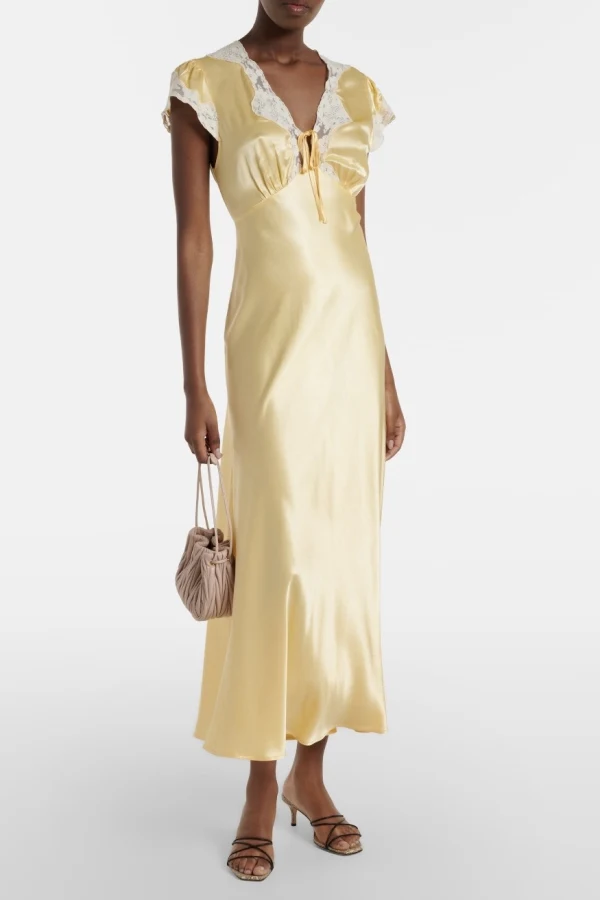 Rent Butter yellow Rixo dress - RIXO | HURR