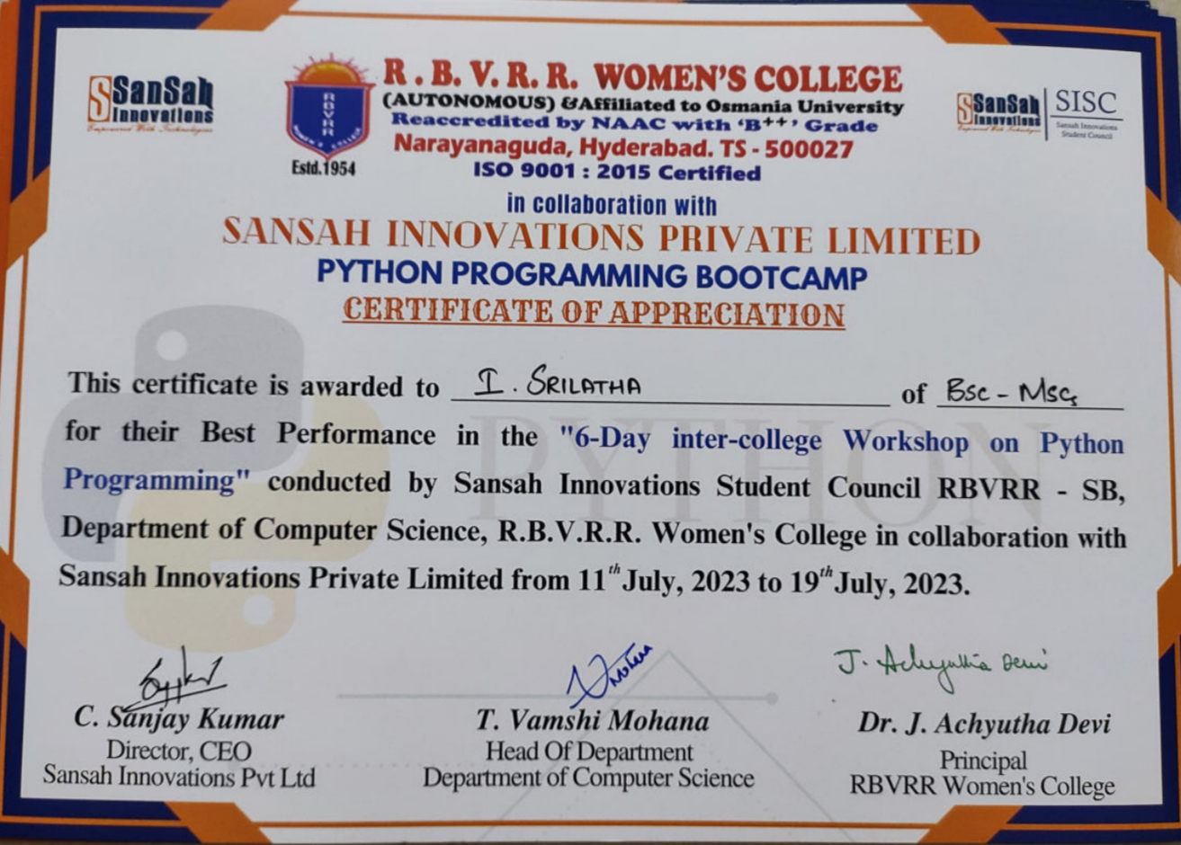 Srilatha Indroju - Graduate Trainee at Tata Consultancy Services | LinkedIn