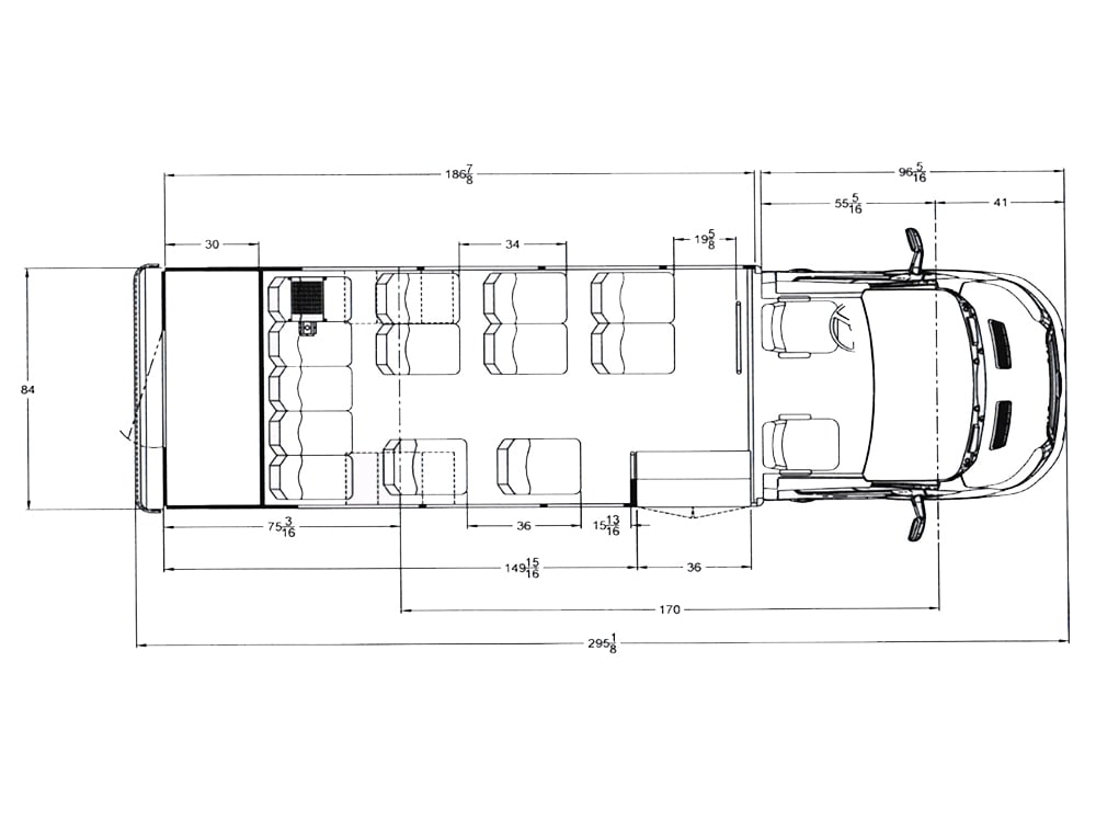2023 Mercedes-Benz Sprinter Shuttle Bus - 14 Passenger | Model 1