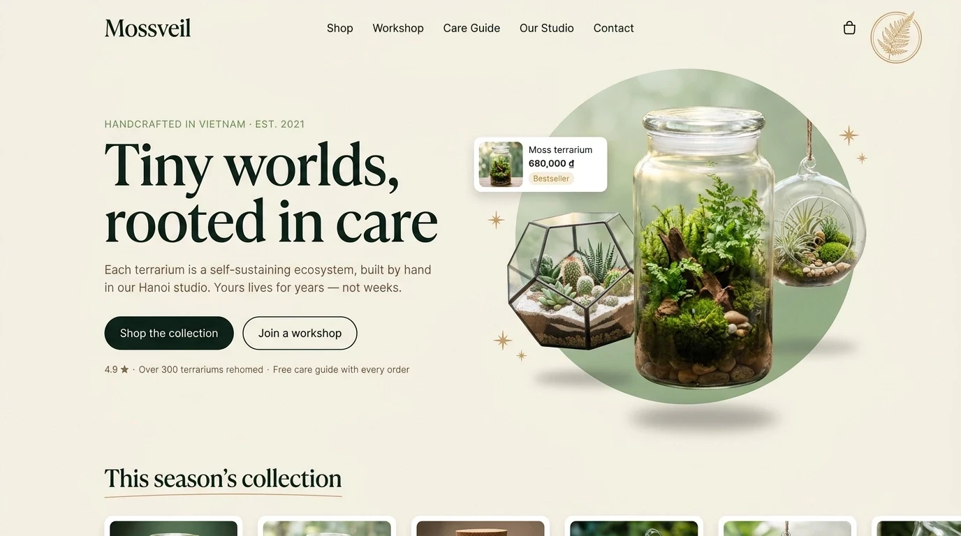 Website Studio Terrarium | Vcode