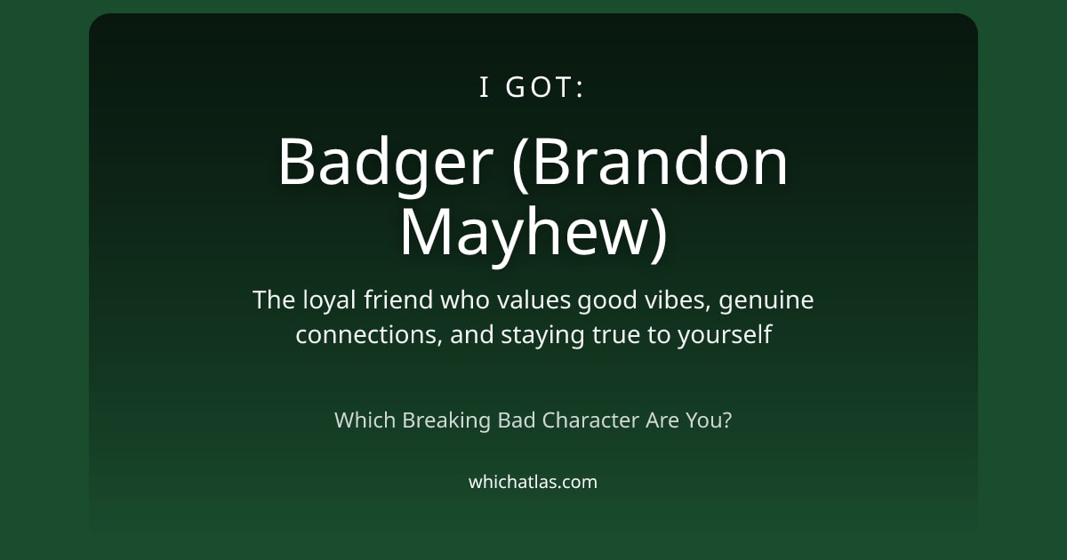 Badger (Brandon Mayhew) - Which Breaking Bad Character Are You? | Which ...