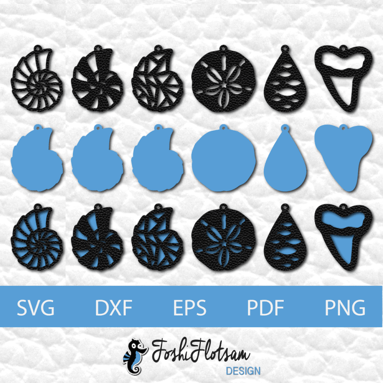 Earring SVG files for download - FoshiFlotsam Design