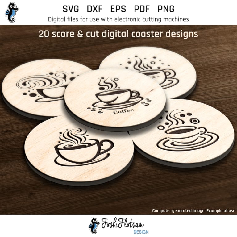 Coaster SVG files for download - FoshiFlotsam Design