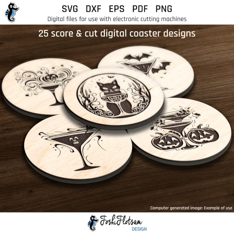 Coaster SVG files for download - FoshiFlotsam Design