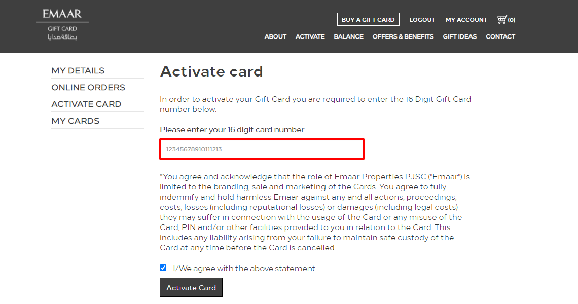 Buy EMAAR Gift Cards Online, March 2022 | al giftcards