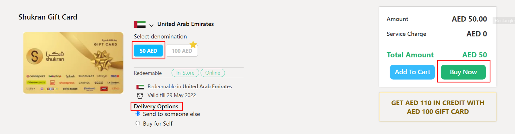 Buy Shukran Gift Cards Online and Get Extra 10% Credit, October 2022 ...